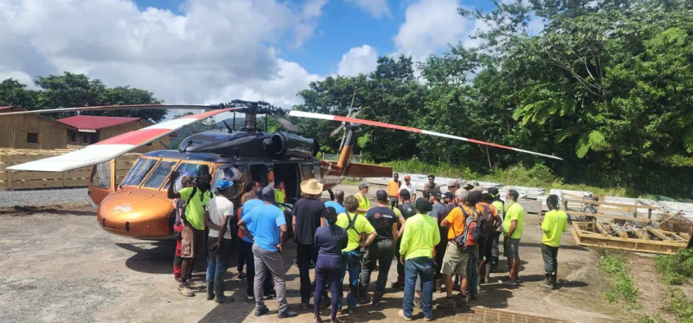 Dominica Cable Car: Work continues swiftly on Foundation 16, helicopter ...