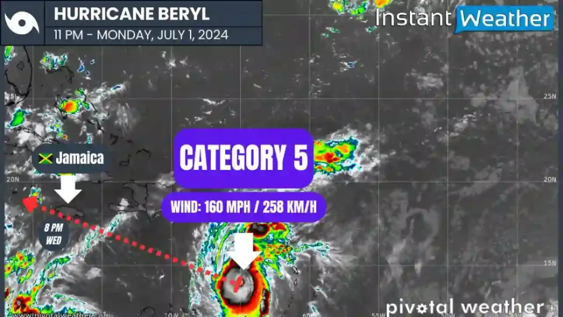 Beryl intensifies to hazardous Category 5 Hurricane, Jamaica and Mexico ...