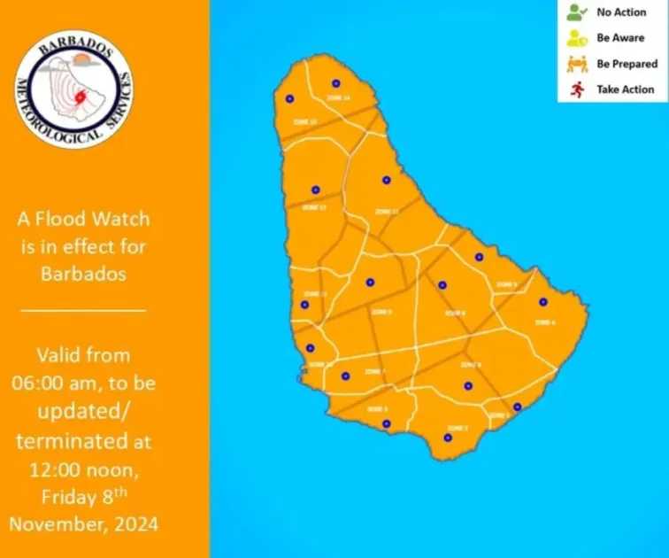 Barbados issues Flood Watch as Tropical Wave brings heavy rainfall and ...
