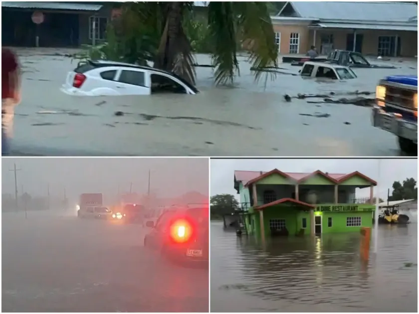 Belize: Torrential rains flood roads, submerge vehicles across Orange ...