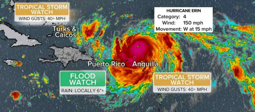 Category 4 Hurricane Erin leaves over 155K without power in Puerto Rico ...