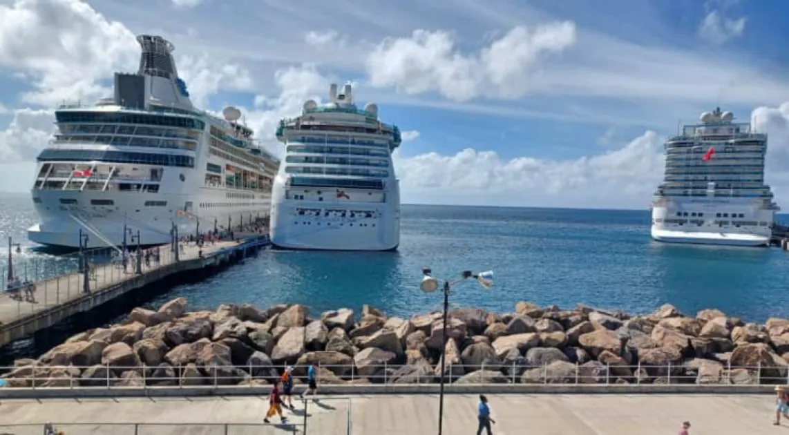 Three cruise ships dock in St Kitts, bringing over 7,600 visitors as ...
